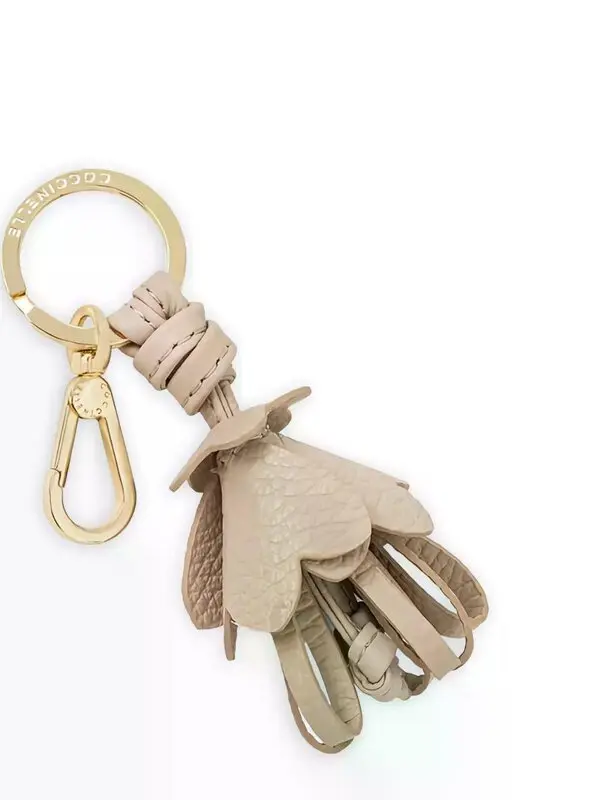 COCCINELLE Flower Tassel Keyring - Neutrals