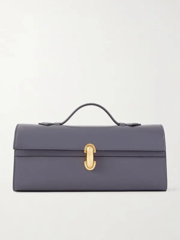 Savette Slim Symmetry Leather Tote - Blue