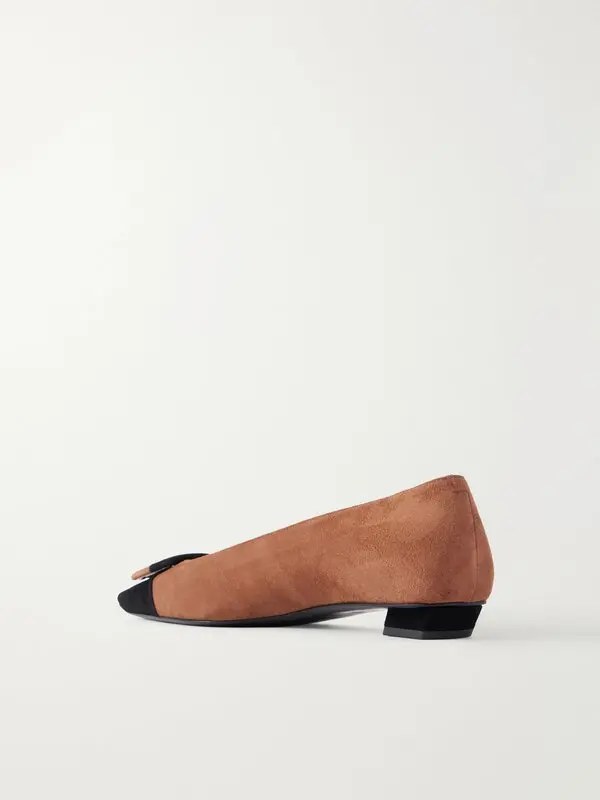 ROGER VIVIER Belle Vivier Buckled Ballet Flats - Brown