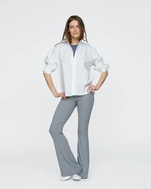 ATM Anthony Thomas Melillo Modal Rib Flare Pant - Medium Heathered Grey