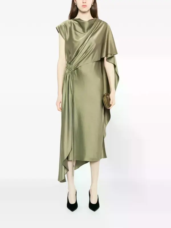 Amsale Draped Midi Dress