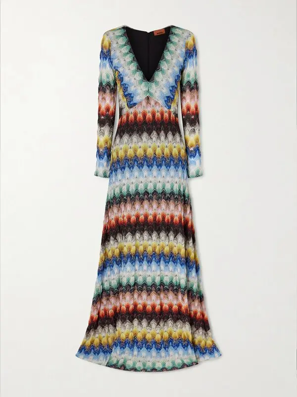 Missoni Striped Metallic Crochet-knit Maxi Dress - Multi