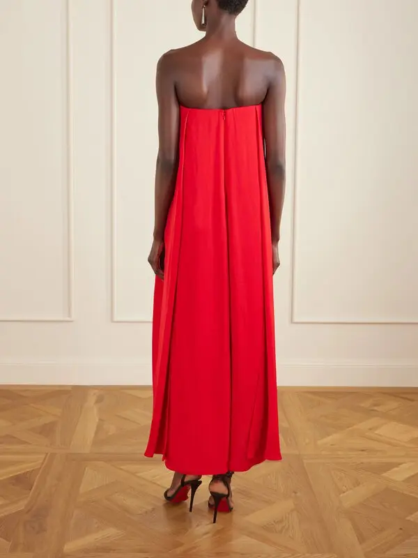ralph lauren red strapless dress Ralph Lauren SS 2013 strapless bustier red sweetheart neck train silk gown  dress at 1stDibs