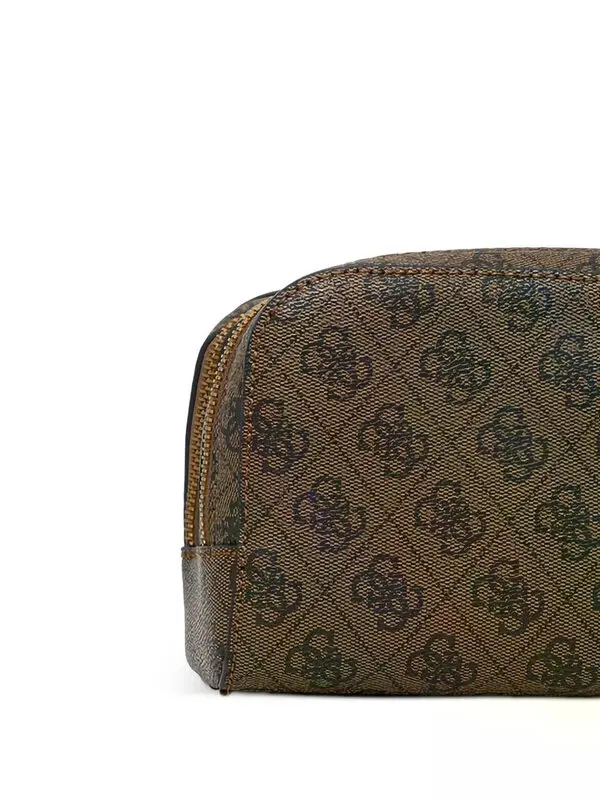 Guess Milano 4g-logo Zip Wash Bag - Brown