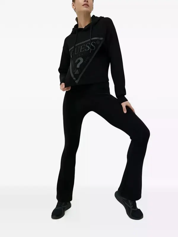 Guess Logo-print Hooded Top - Black