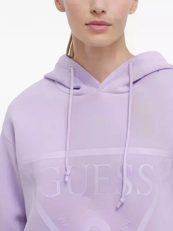 Guess Embossed Hooded Sweatshirt - Purple