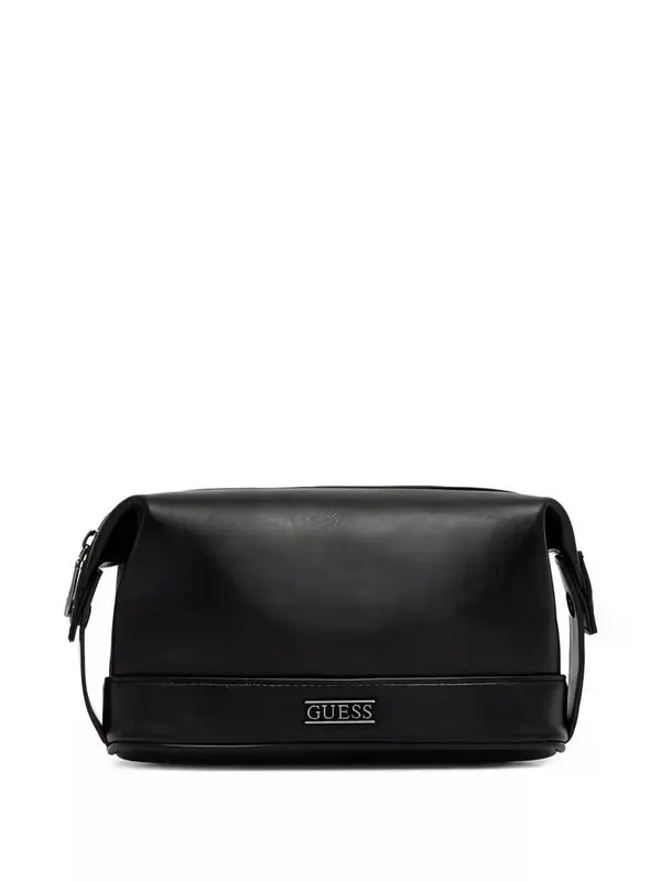 Guess Logo-plaque Wash Bag - Black