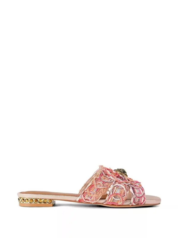 Kurt Geiger Embellished Woven Loafers - Pink