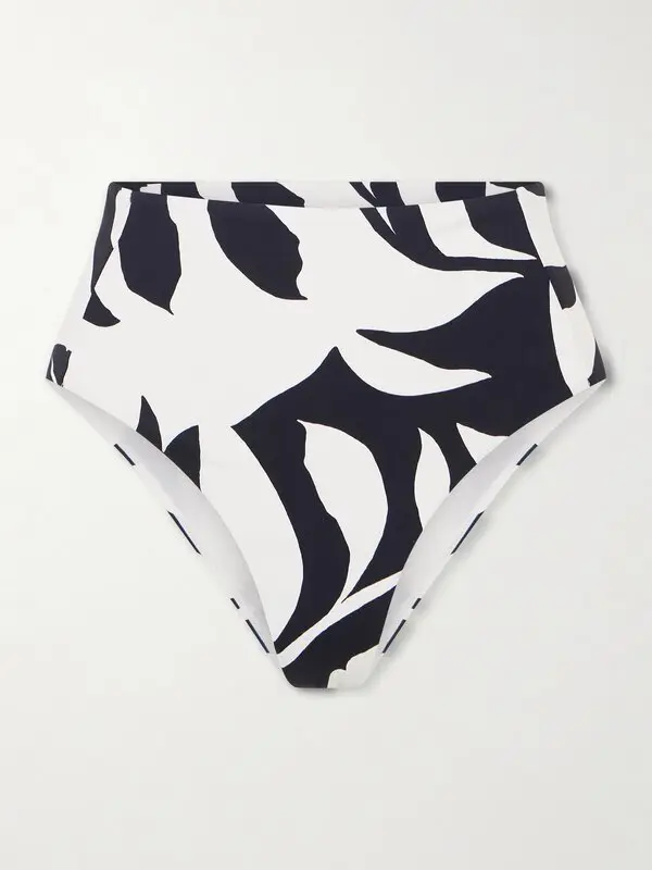 Max Mara High Waisted Printed Bikini Briefs - White
