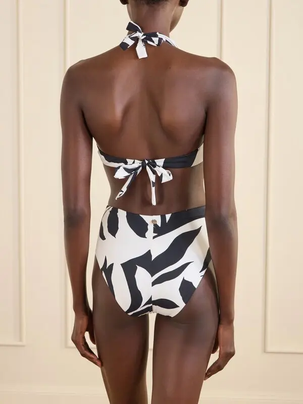 Max Mara High Waisted Printed Bikini Briefs - White