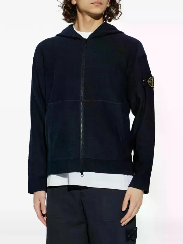 Stone Island Logo-patch Hoodie - Blue