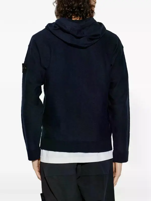 Stone Island Logo-patch Hoodie - Blue