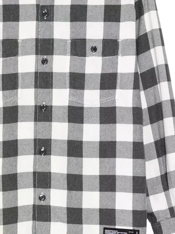 NEIGHBORHOOD Garment Dyed Check Shirt - White
