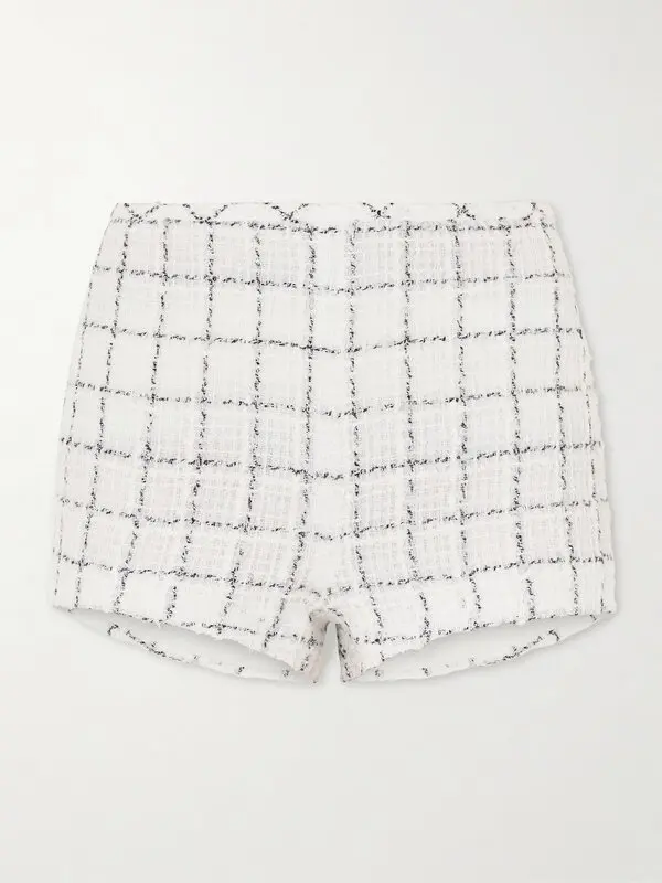LIBEROWE Madeline Cotton-blend Tweed Straight-leg Shorts - White
