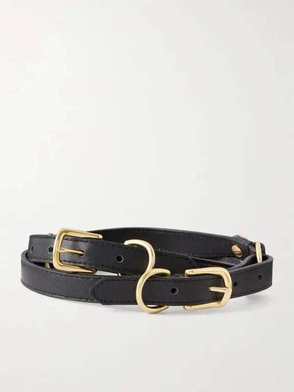 Maison Mayle Corsita Embellished Leather Belt - Black