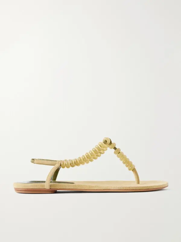 Le Monde Beryl Beaded Leather Flat Sandals