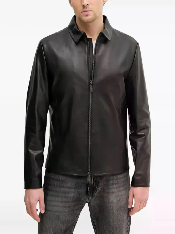 Guess Leather Zip-up Jacket