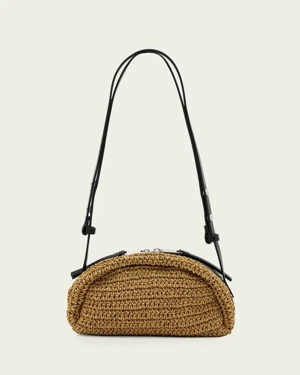 ALLSAINTS Rosalie Arc Woven Crossbody Bag - Brown