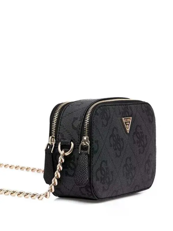 Guess Monogram Crossbody Bag With Chain Strap - Grey