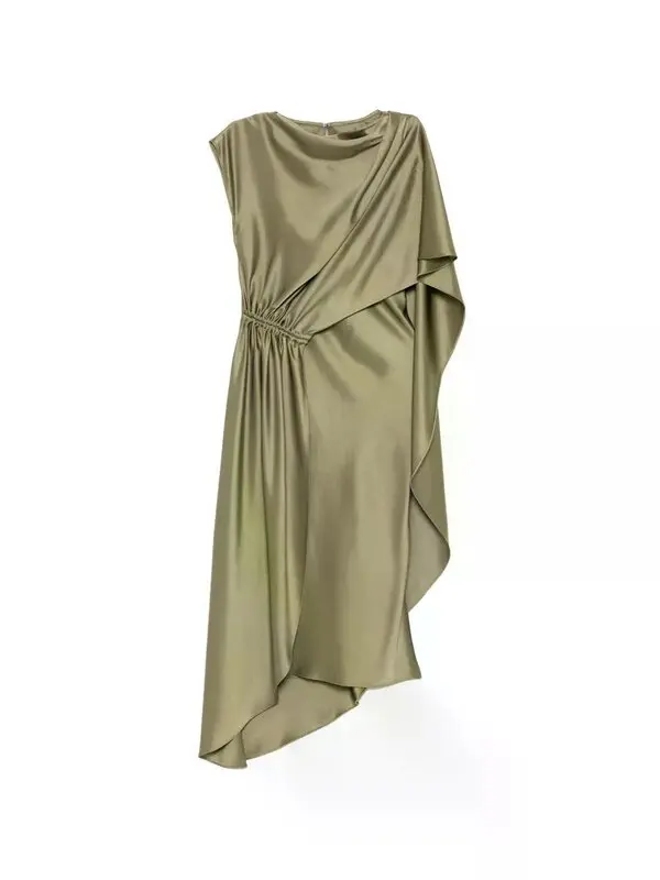 Amsale Draped Midi Dress