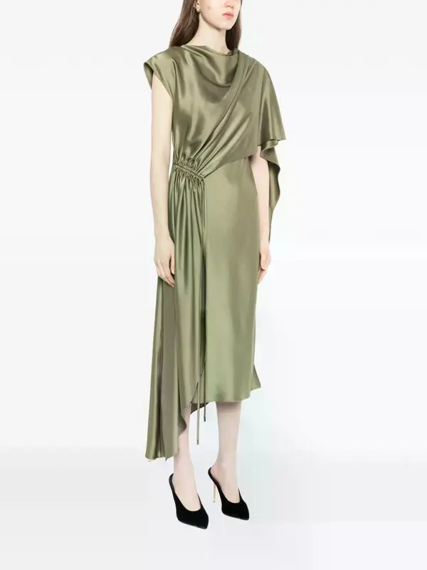 Amsale Draped Midi Dress