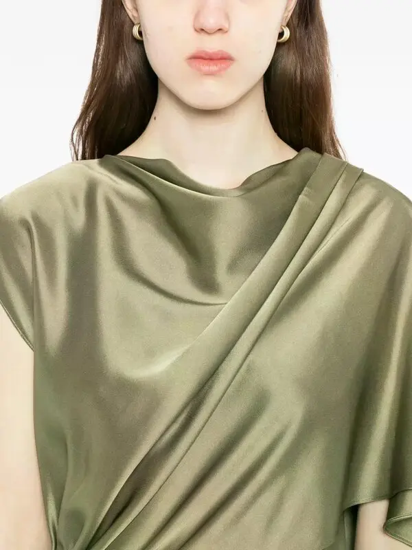 Amsale Draped Midi Dress