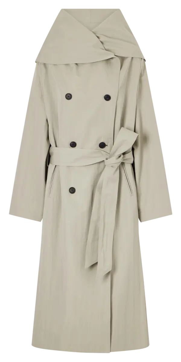 KALLMEYER Dorothy Double-breasted Belted Cotton-blend Trench Coat - Green