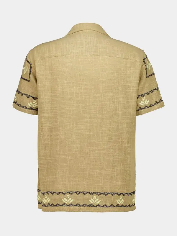 BAZISZT Taupe Mexican Shirt - Beige