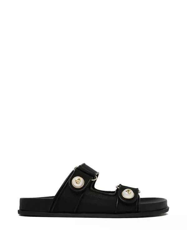 JIMMY CHOO Fayence Pearl-detail Sandals - Black