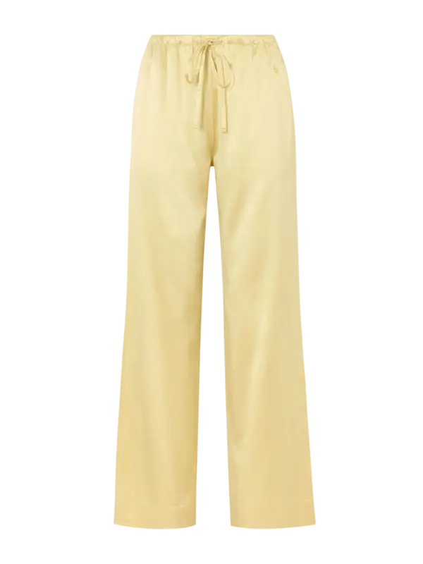 Eterne Silk-blend Satin Wide-leg Pants - Yellow