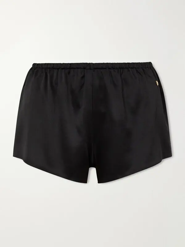 Eterne Lane Silk-blend Satin Shorts - Black