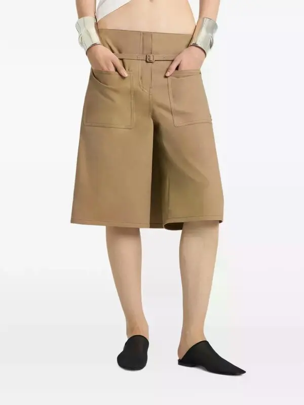COURREGES Belted A-line Shorts - Neutrals