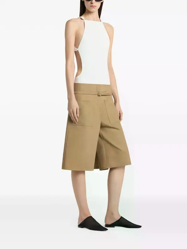 COURREGES Cut-out Halterneck Swimsuit - White