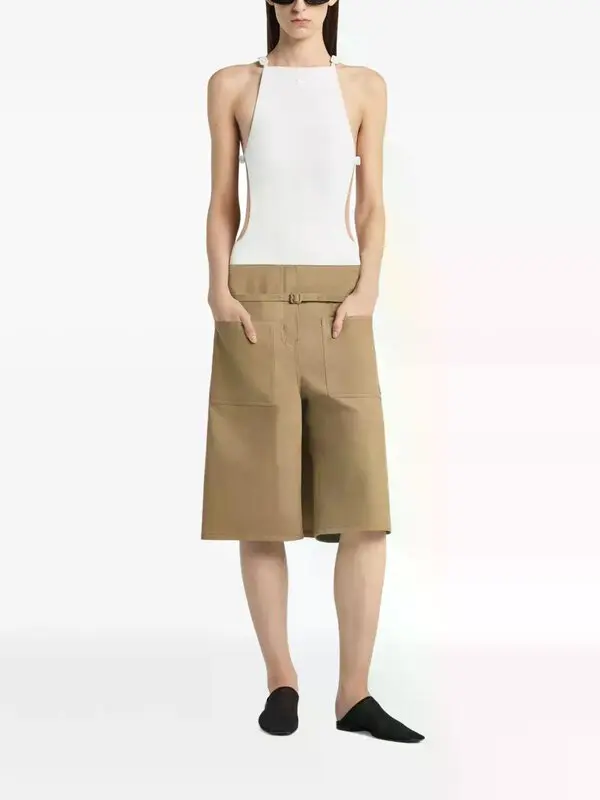 COURREGES Cut-out Halterneck Swimsuit - White