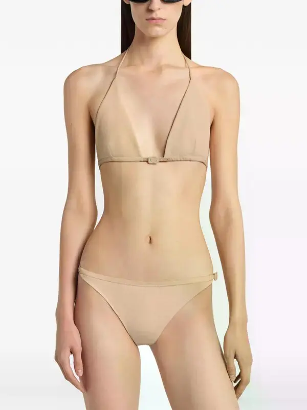 COURREGES Buckle-detail Triangle Bikini - Neutrals