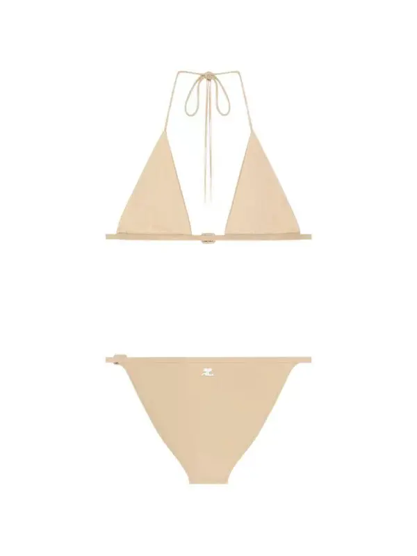 COURREGES Buckle-detail Triangle Bikini - Neutrals