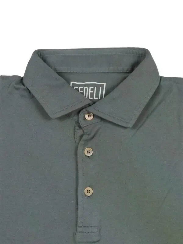 Fedeli Short-sleeved Cotton Polo Shirt - Green