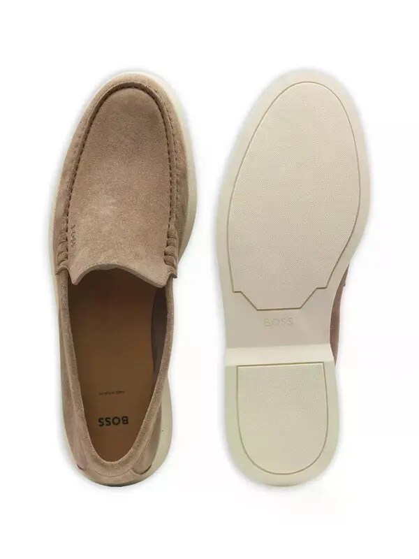 BOSS Sienne Suede Slip-on Loafers - Neutrals