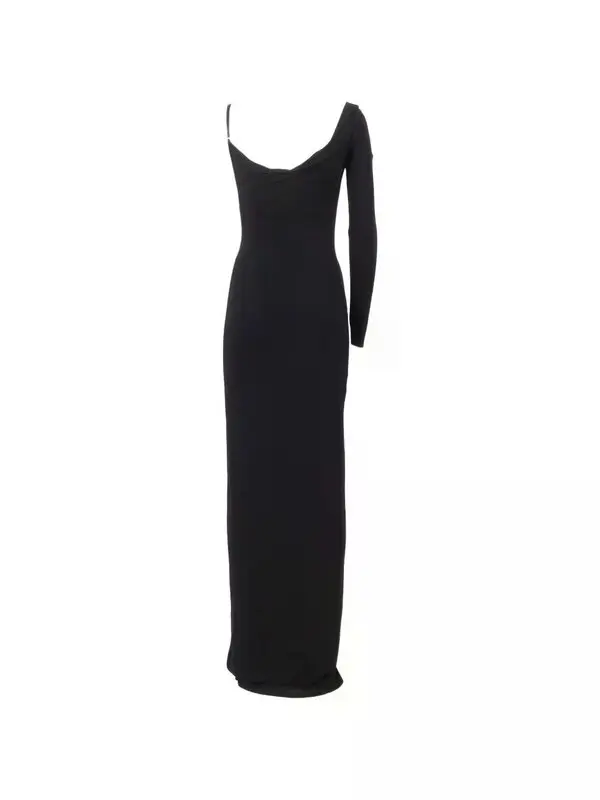 Elisabetta Franchi Asymmetric Crêpe Jersey Evening Dress - Black