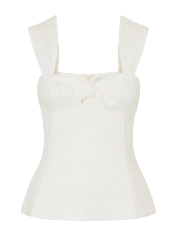 Faithfull The Brand Pallida Linen Top - White