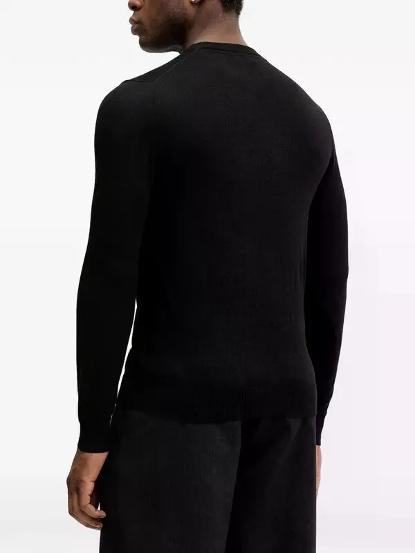 Guess Daniel Logo-detail Long-sleeve Sweater - Black