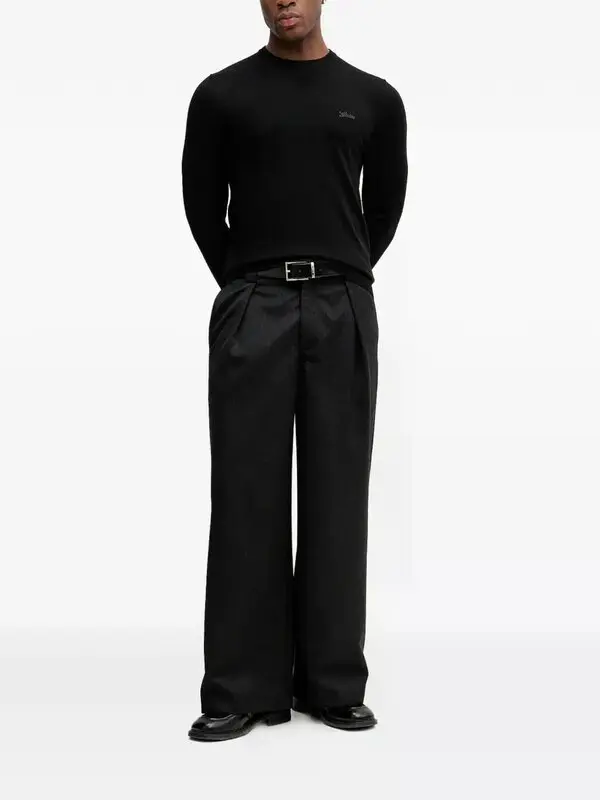 Guess Logo-detail Long-sleeve Sweater - Black
