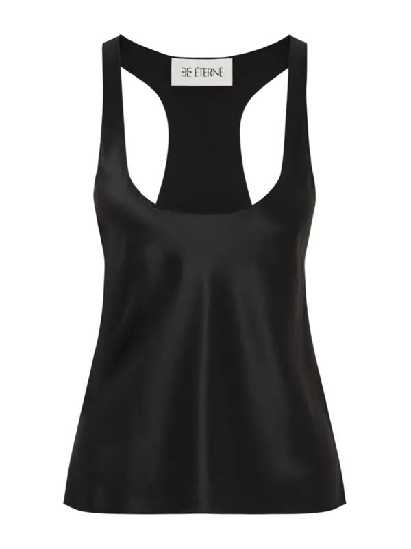 Eterne Hedi Silk-blend Satin Tank - Black