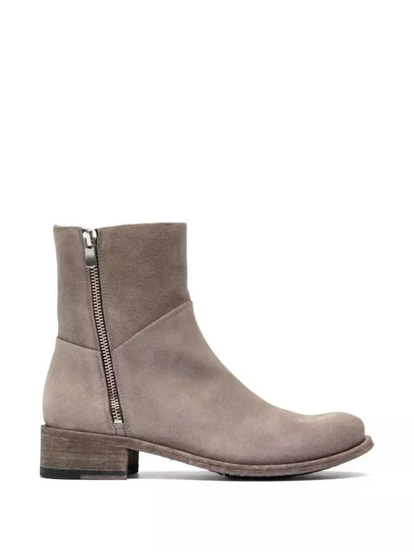 Officine Creative Lison Zip Suede Boots - Neutrals