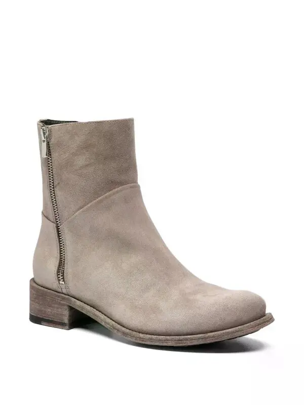 Officine Creative Lison Zip Suede Boots - Neutrals