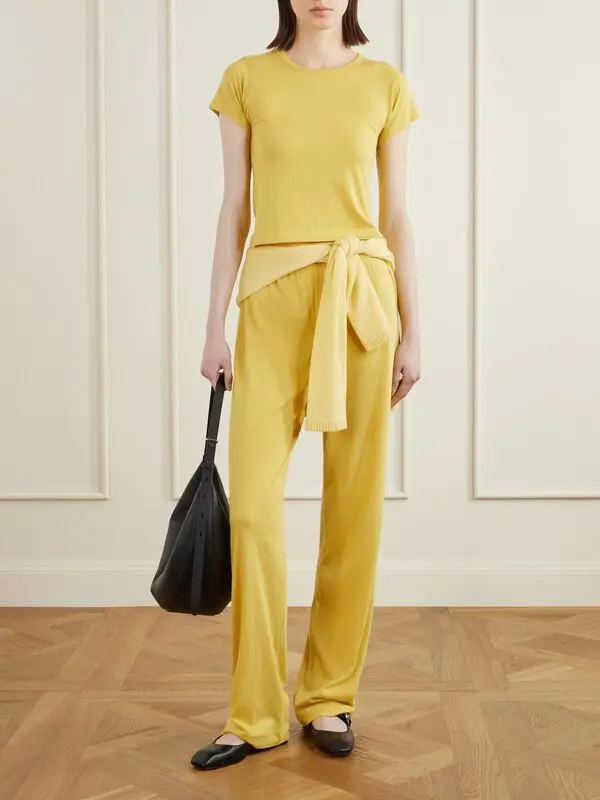 Eterne Lounge Cotton And Modal-blend Jersey Straight-leg Pants