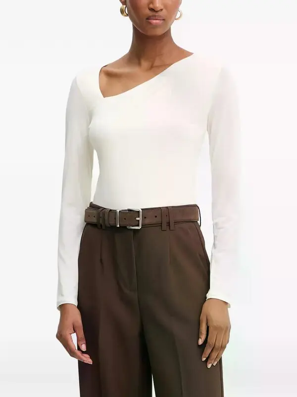 Guess Asymmetric Neck Long-sleeved Top - Neutrals
