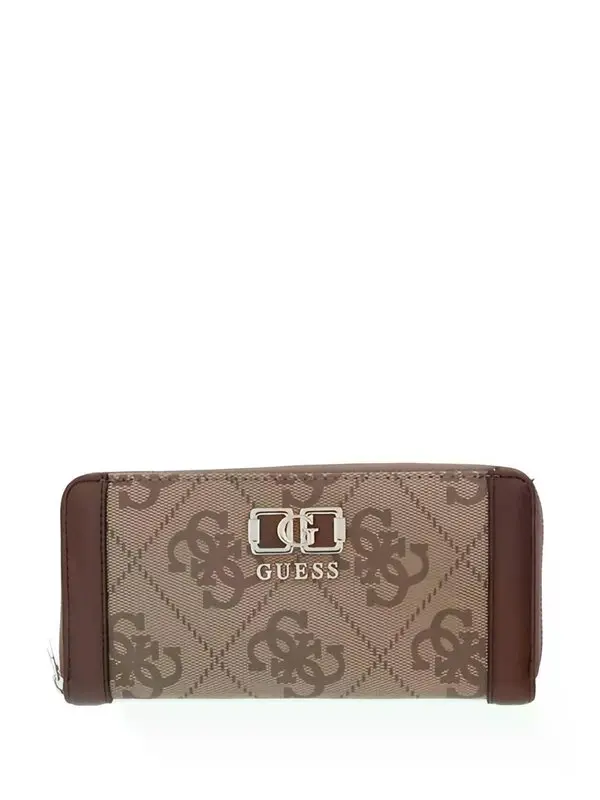 Guess Maxi Karnilla 4g Monogram-pattern Wallet - Brown