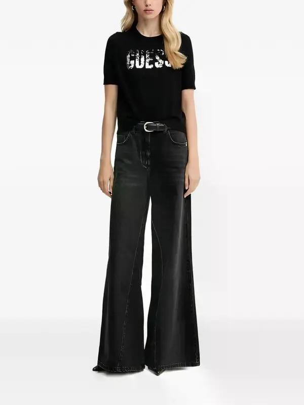 Guess Sequin Short-sleeve T-shirt - Black