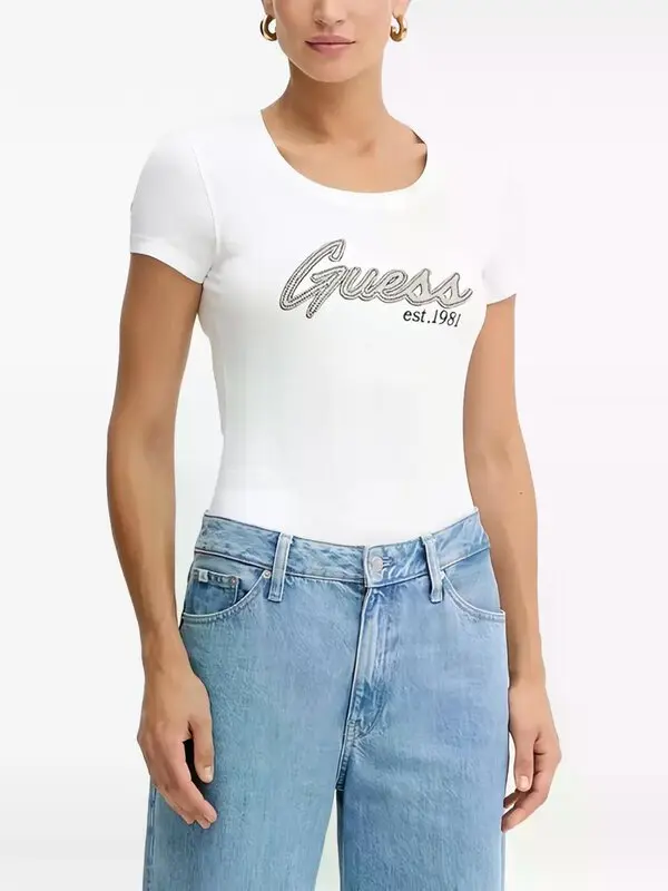 Guess Embellished Short-sleeve T-shirt - White